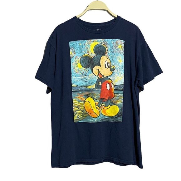 Disney | Shirts | Disney Mickey Mouse Tshirt Men Size L Blue Van Gogh ...